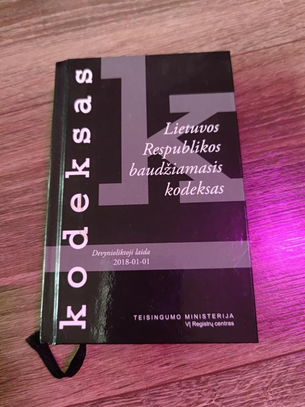 Lietuvos Respublikos baudžiamasis kodeksas. Devynioliktoji laida ...