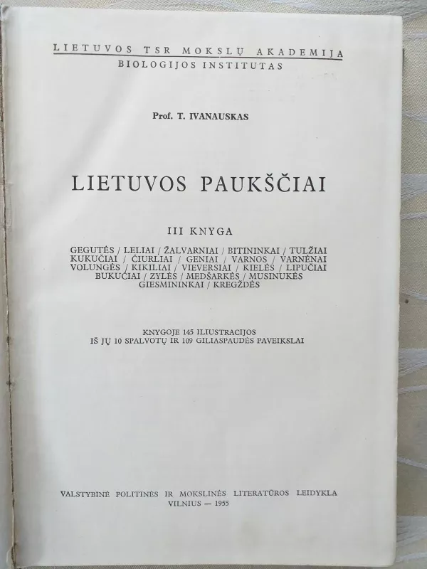 Lietuvos paukščiai (III knyga) - Tadas Ivanauskas, knyga