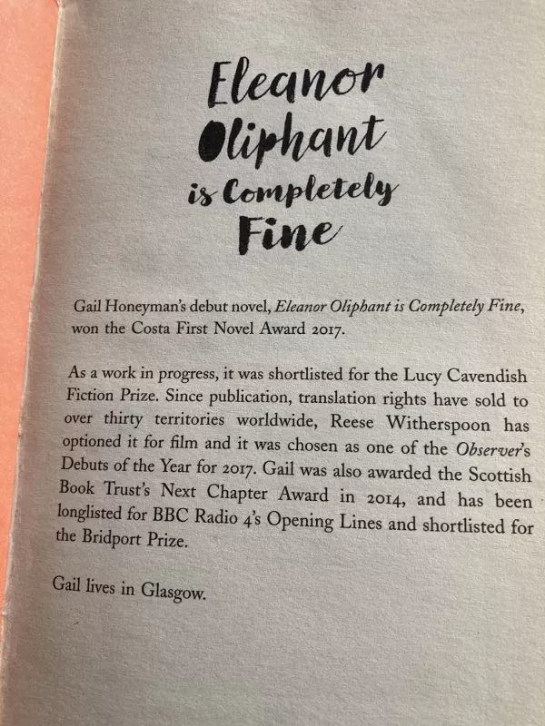 Eleanor Oliphant Is Completely Fine - Gail Honeyman, knyga