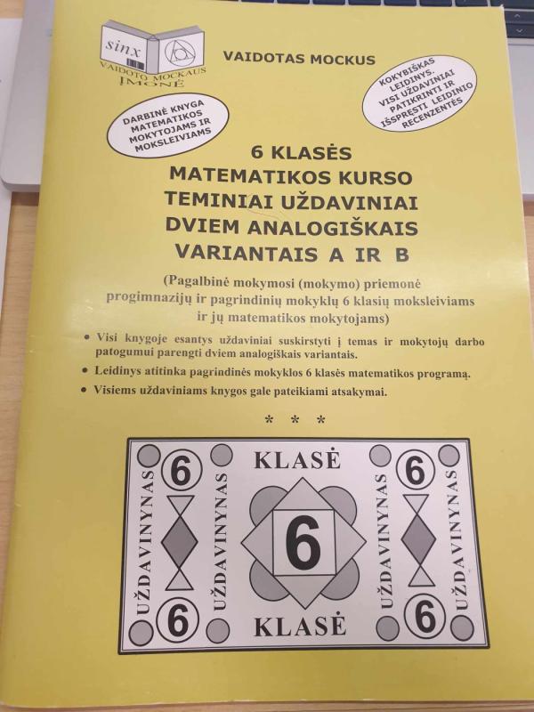 6 klasės matematikos kurso teminiai uždaviniai dviem analogiškais ...